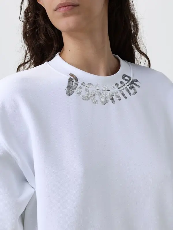 DISCLAIMER Cropped Cotton Jumper With Printed Logo