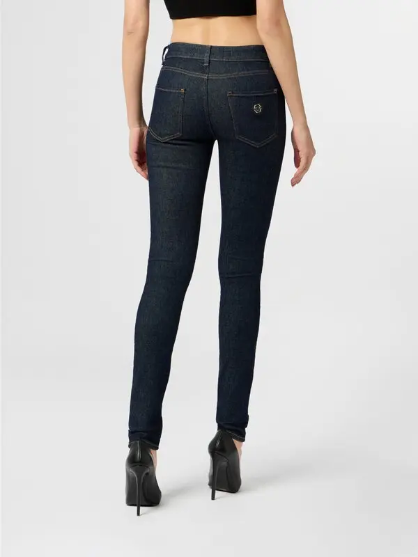 Philipp Plein Skinny Jeans With Logo Detail - Denim