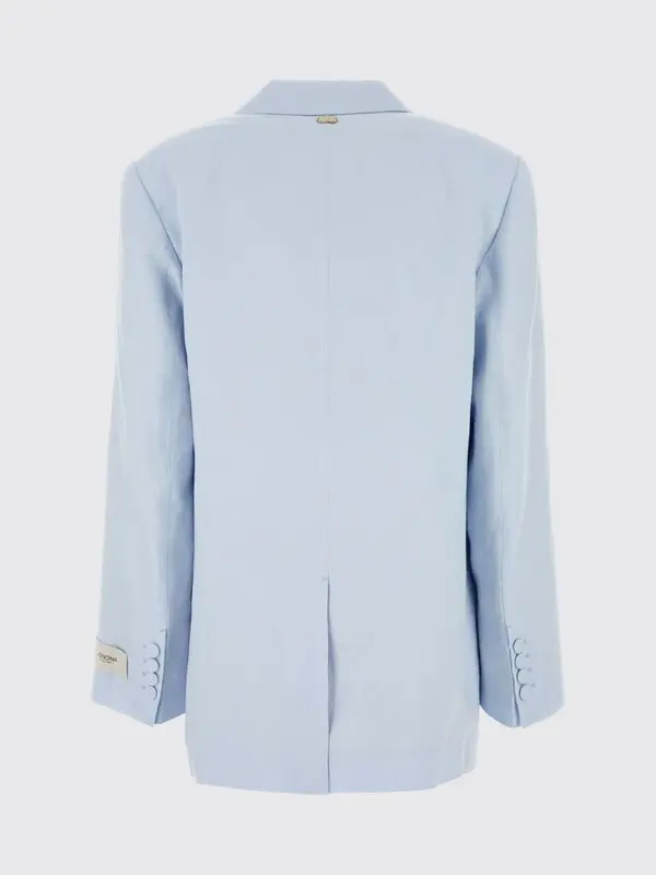 Agnona Single-breasted Peak Lapel Blazer In Linen And Silk