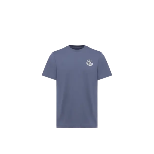 Moncler Cotton Jersey Logo Patch T-shirt - Blue