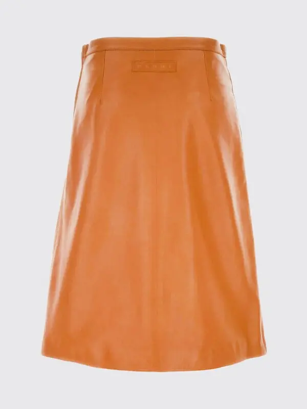 Marni High-waisted A-line Leather Mini Skirt With Embroidered Details