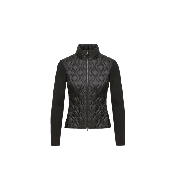 Moncler Cotton Padded Zip-up Cardigan - Black