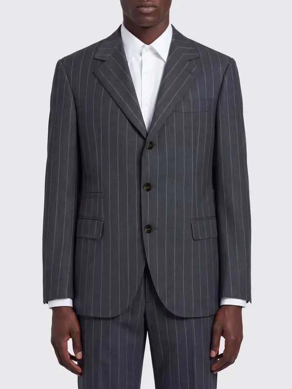 Brunello Cucinelli Striped Blazer - Grey