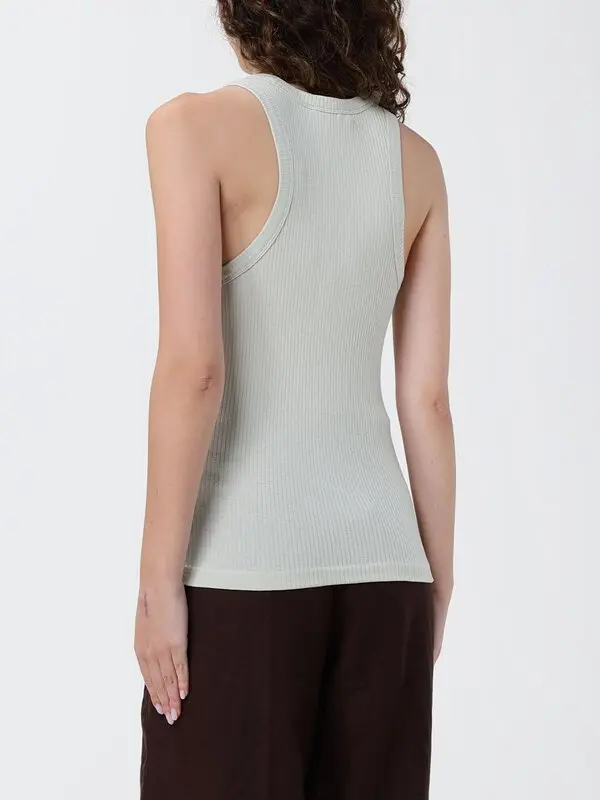 Maison Kitsuné Ribbed Tank Top With Embellishment - Grey