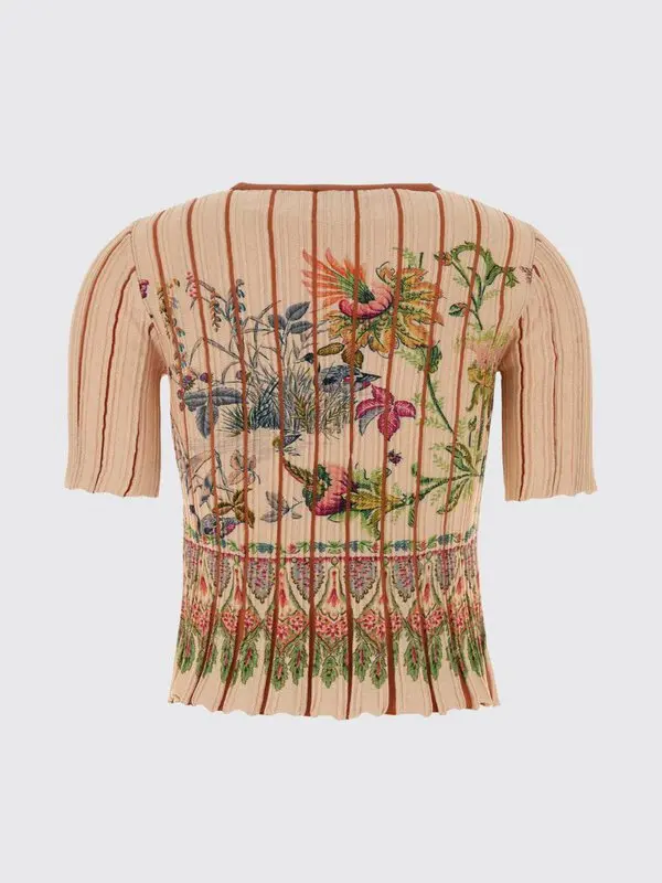 Etro Ribbed Floral Knit Top