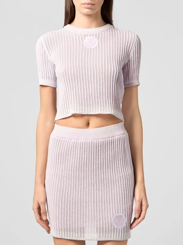Philipp Plein Short Sleeve Knit Top