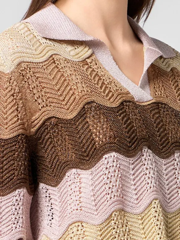 Philipp Plein Crochet Knit Polo Shirt
