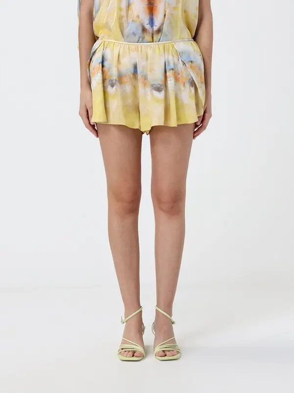 Zimmermann Alchemy Silk Abstract Pattern Shorts - Yellow