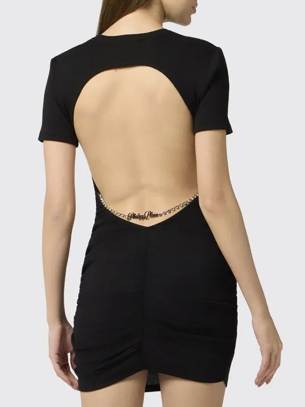 Philipp Plein Embellished Open Back Dress