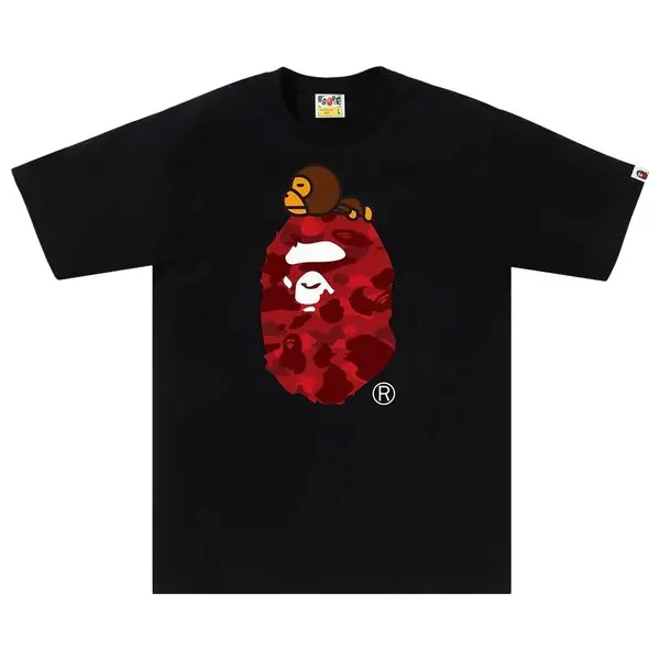 A BATHING APE Color Camo Big Ape Tee - Black