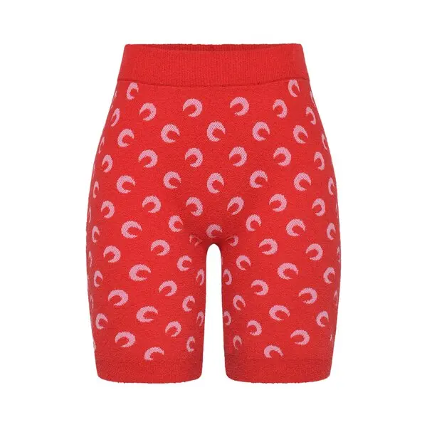 MARINE SERRE Moon Print Bouclette Shorts