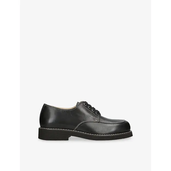 LEMAIRE Stitch Leather Derby Shoes - Black
