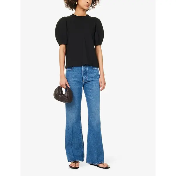 ME+EM Puff-sleeve Cotton Top