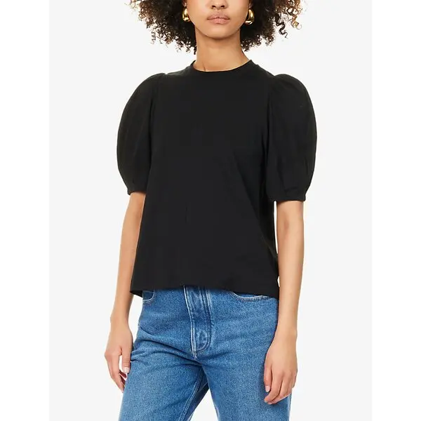 ME+EM Puff-sleeve Cotton Top