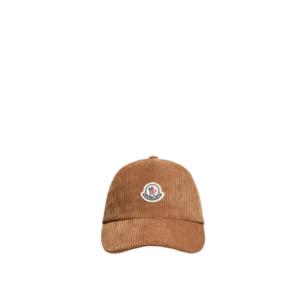 Moncler Corduroy Baseball Cap With Logo Detail - Beige