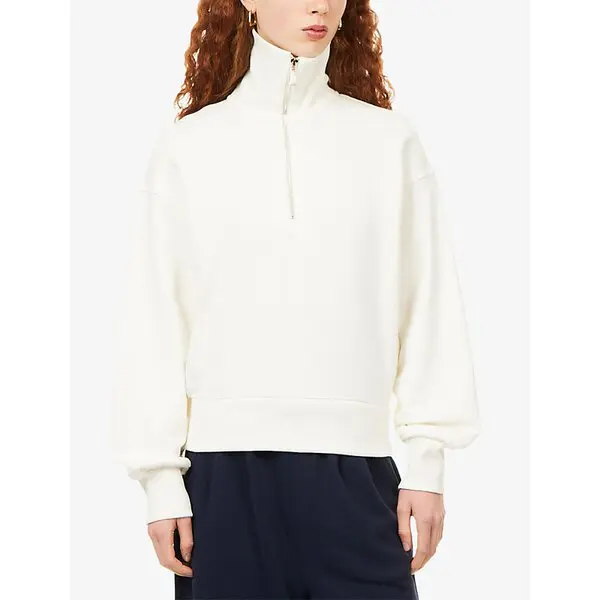 EMELLO Quarter-zip Funnel-neck Cotton Jumper