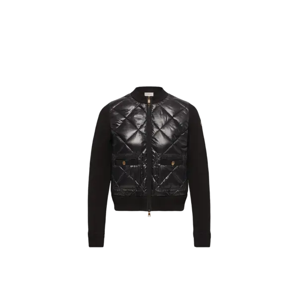 Moncler Cotton Padded Cardigan - Black