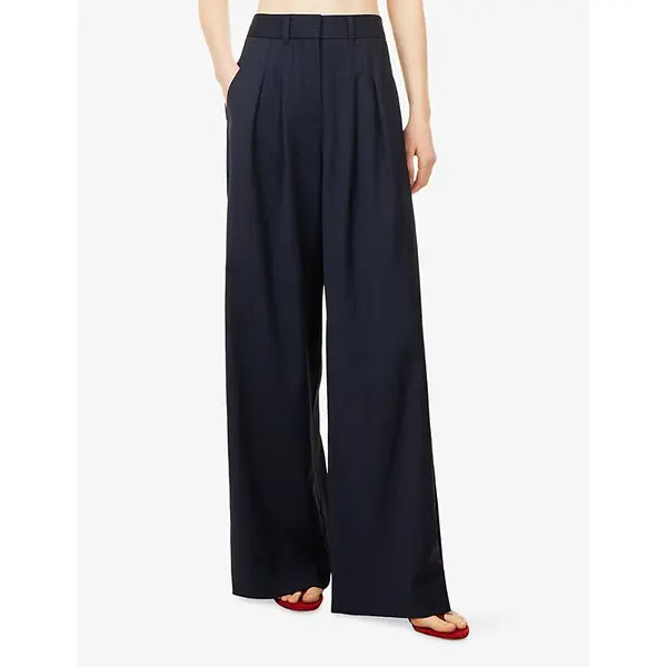 ME+EM Me + Em Pinstriped Pleat Front Tailored Trousers