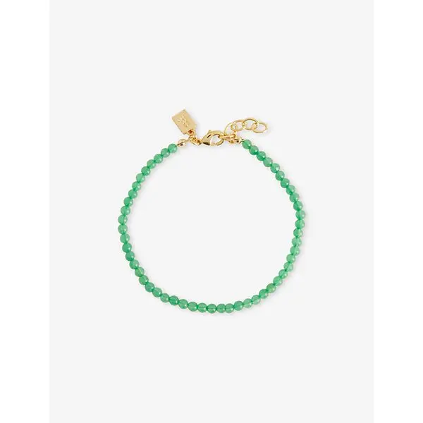 CRYSTAL HAZE 18ct Yellow-gold Plated Brass And Beaded Charm Bracelet - Jade