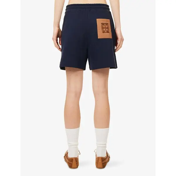 EMELLO Cotton Embroidered Patch-pocket Shorts