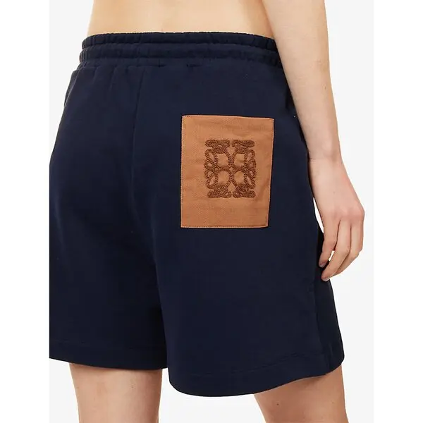 EMELLO Cotton Embroidered Patch-pocket Shorts