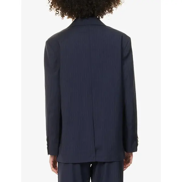 ME+EM Pinstripe Wool-blend Oversized Blazer