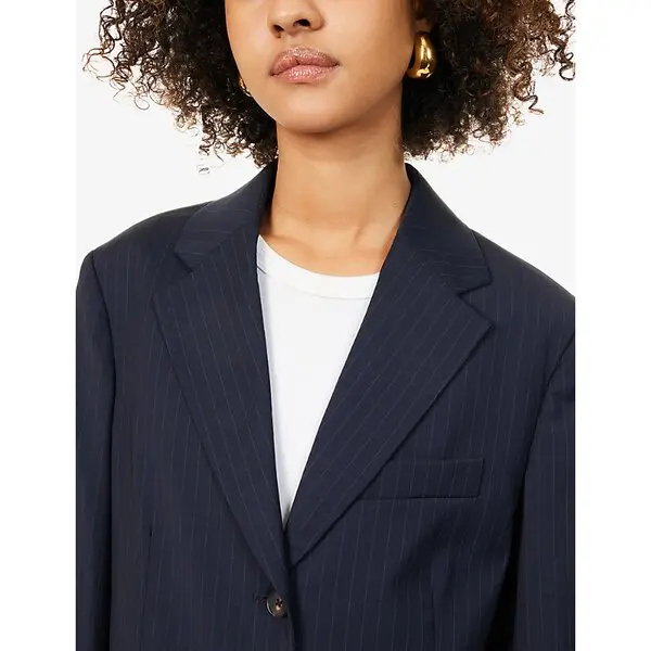 ME+EM Pinstripe Wool-blend Oversized Blazer