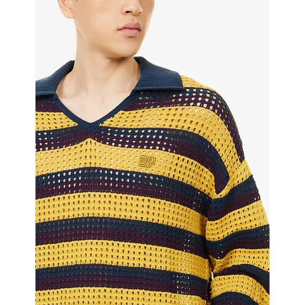 DAILY PAPER V-neck Crochet-knit Sweater