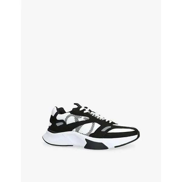Valentino Garavani Demivee Mesh And Suede Trainers - White/blk