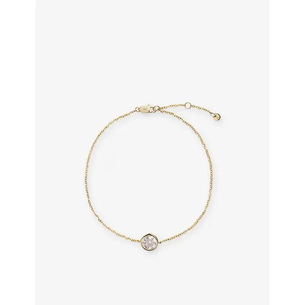 Monica Vinader Siren Solitaire Diamond Bracelet In 14ct Yellow - Gold