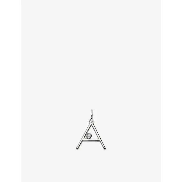 Monica Vinader Sterling And Lab-grown Diamond Solitaire Initial Pendant
