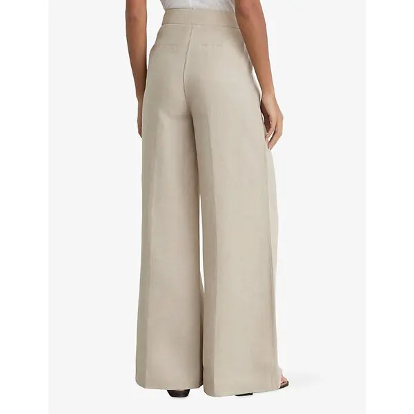 REISS Kit Wide-leg Linen Trousers