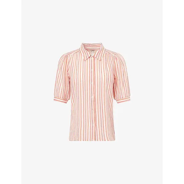 ME+EM Striped Short-sleeve Cotton Shirt