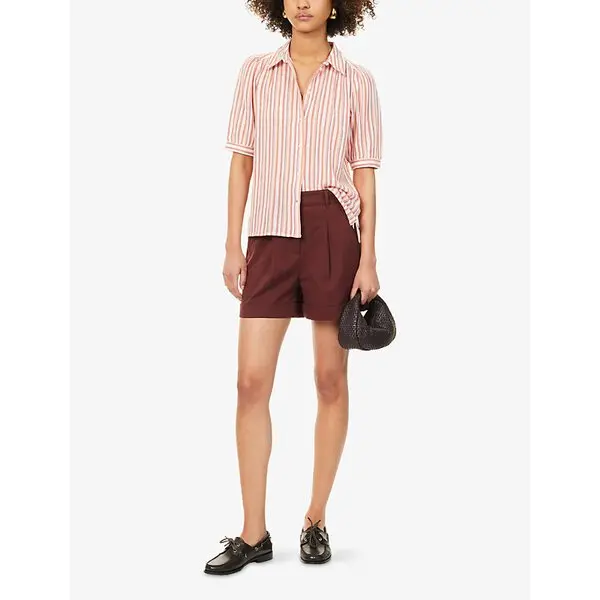 ME+EM Striped Short-sleeve Cotton Shirt