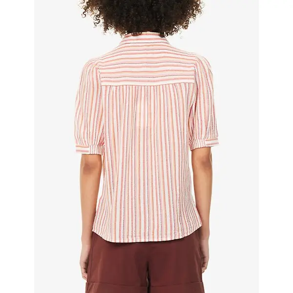ME+EM Striped Short-sleeve Cotton Shirt