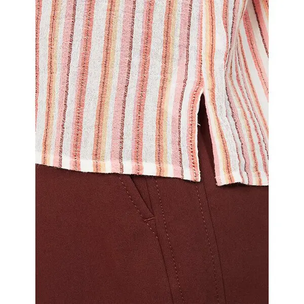 ME+EM Striped Short-sleeve Cotton Shirt