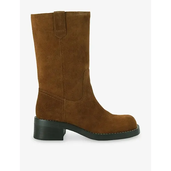Kurt Geiger Suede Pull-on Block Heel Boots
