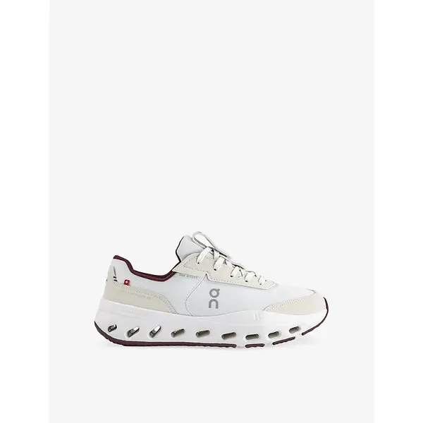 On Ivory Maro The Roger Wildcard Leather And Mesh Trainers - Ivory Maroon