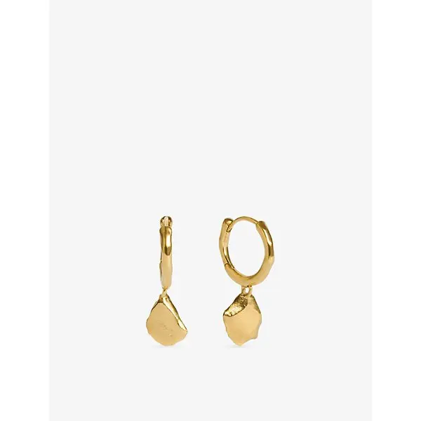 Monica Vinader Fragments Asymmetric Huggie Earrings In 18ct Yellow -plated Vermeil Sterling Silver - Gold