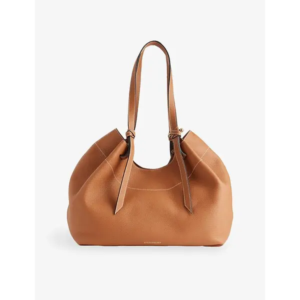 Strathberry Barra Grained Leather Tote Bag - Tan