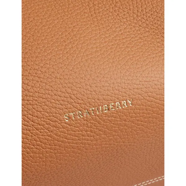 Strathberry Barra Grained Leather Tote Bag - Tan