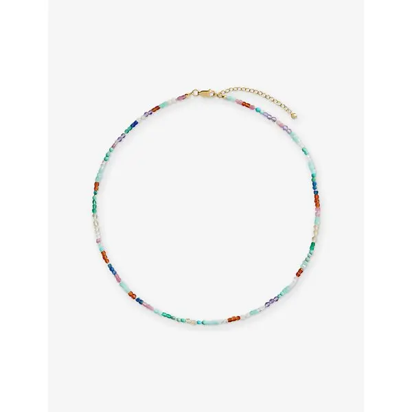 Monica Vinader Freedom Multi Gemstone Beaded Necklace - Gold