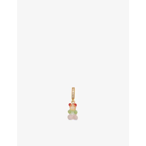 CRYSTAL HAZE 18ct Yellow-gold Plated Brass And Cubic Zirconia Bear Connector - Rainbow