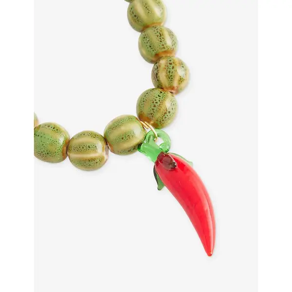 MINERVA Spicy Chile Ceramic And Glass Necklace