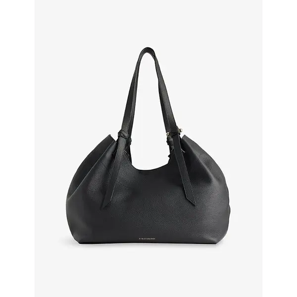 Strathberry Barra Logo-plaque Leather Tote Bag - Black