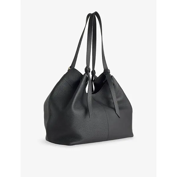 Strathberry Barra Logo-plaque Leather Tote Bag - Black