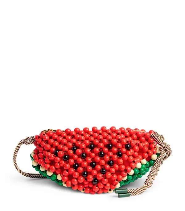 ALEMAIS Alemaïs Beaded Watermelon Shoulder Bag - Red