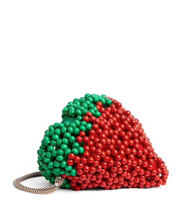 ALEMAIS Mini Beaded Strawberry Shoulder Bag