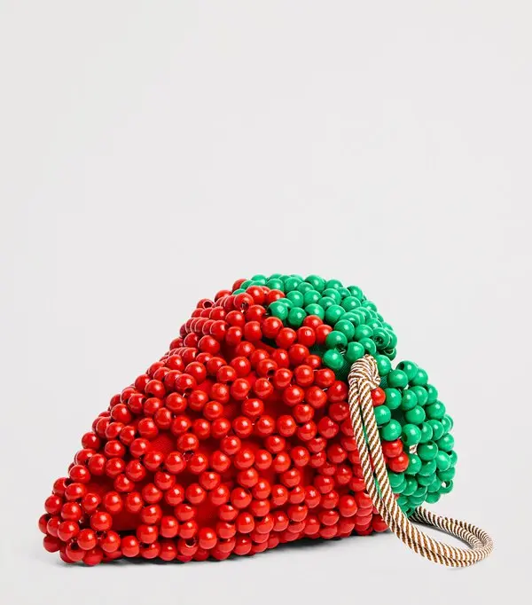 ALEMAIS Mini Beaded Strawberry Shoulder Bag