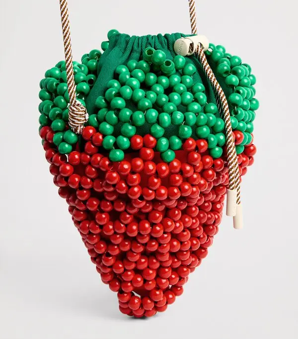 ALEMAIS Mini Beaded Strawberry Shoulder Bag